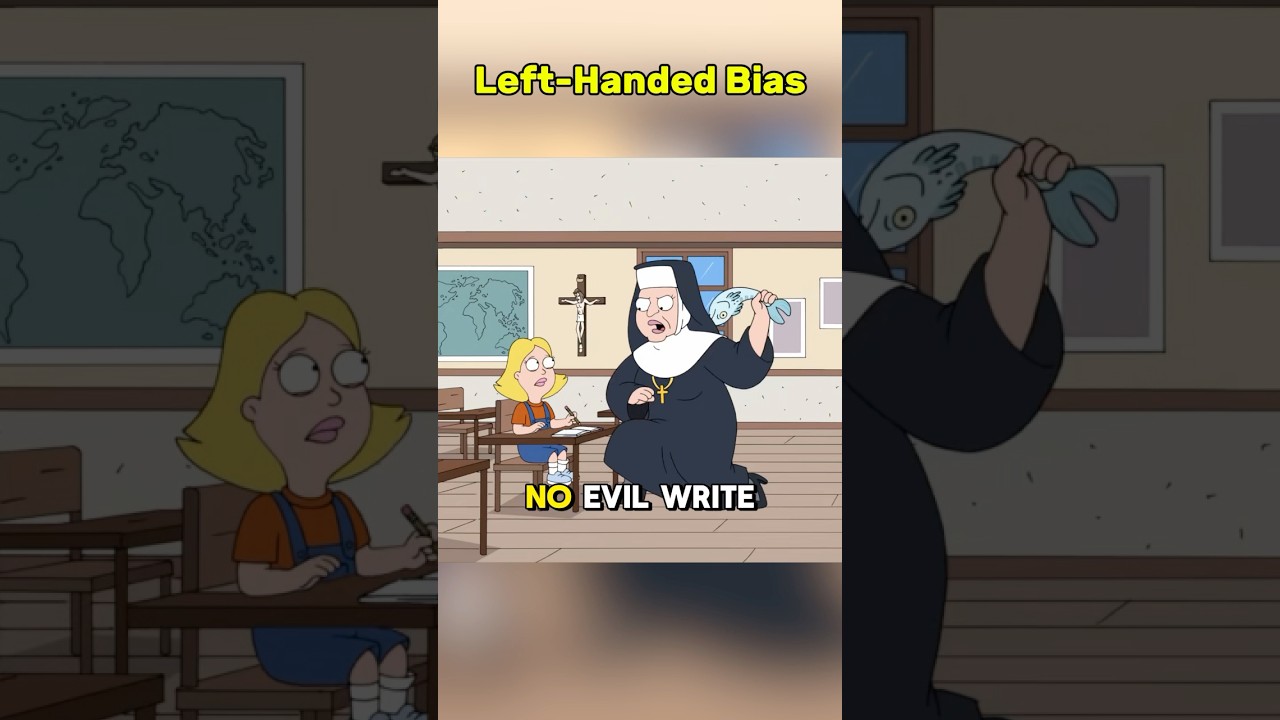 Left - handed bias #cartoonfunny #shorts #americandad