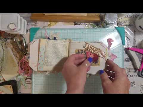 Shabby chic tag shaped junk journal