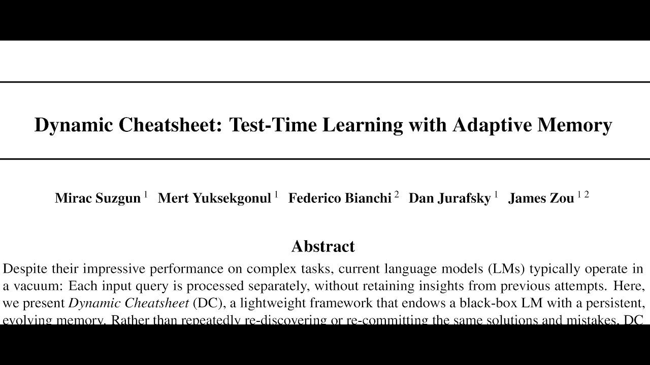 Dynamic Cheatsheet: Test-Time Learning with Adaptive Memory