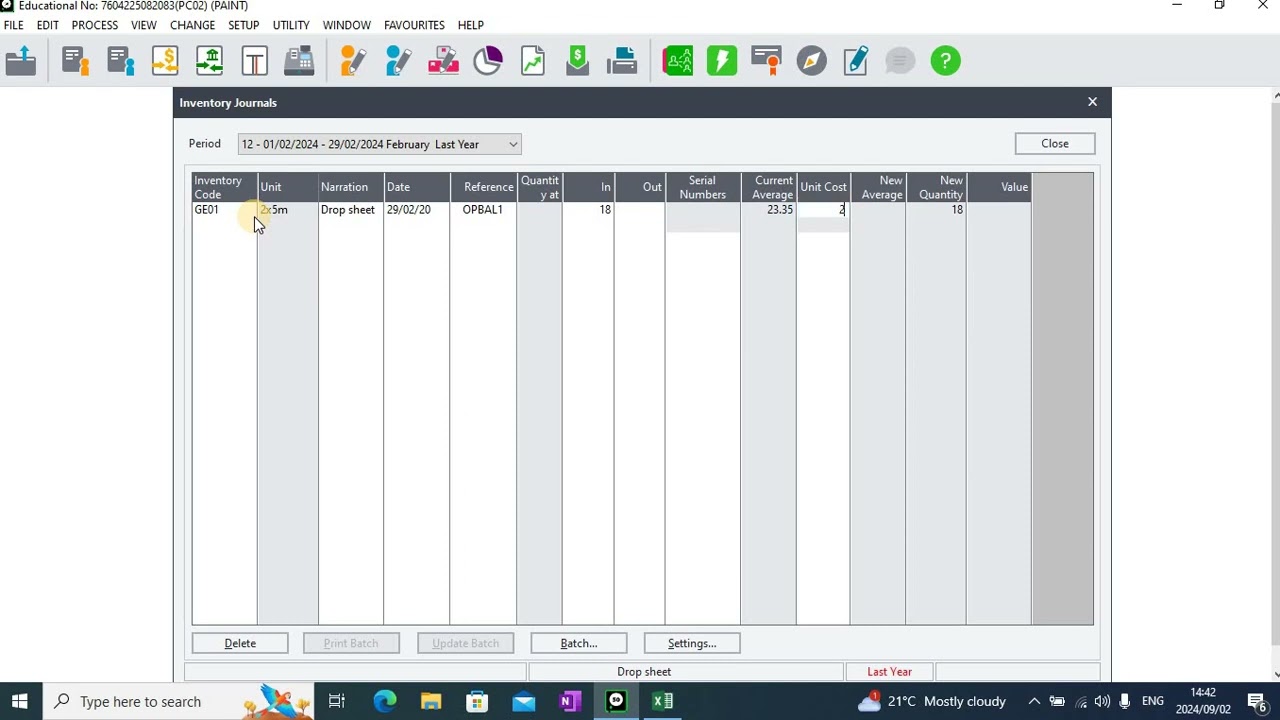 CFS N4 JUNE 2023 PAINT ADDITIONAL PARAMETER SETUP AND OPENING BALANCES VID 1