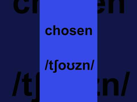 How t pronounce "chosen" in American English #americanpronounce#pronouncecorrectly #americanenglish