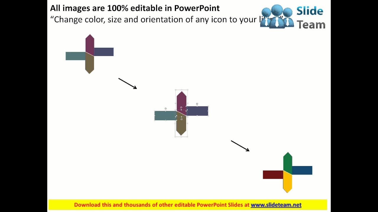 four colored ribbons for data analysis flat powerpoint design