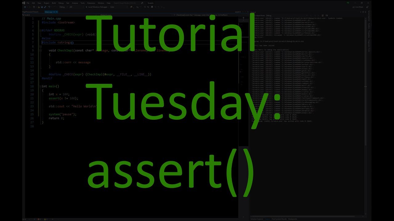 Tutorial Tuesdays 8: assert() macro