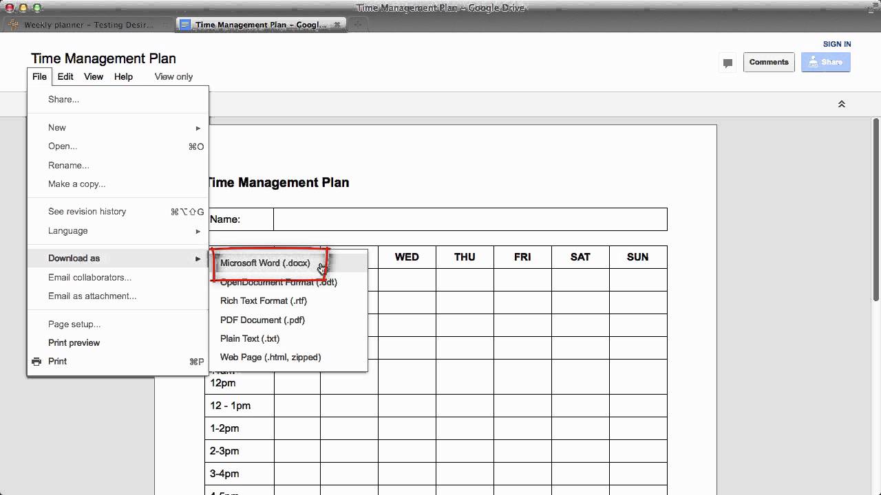 Assignment Instructions: Time Management