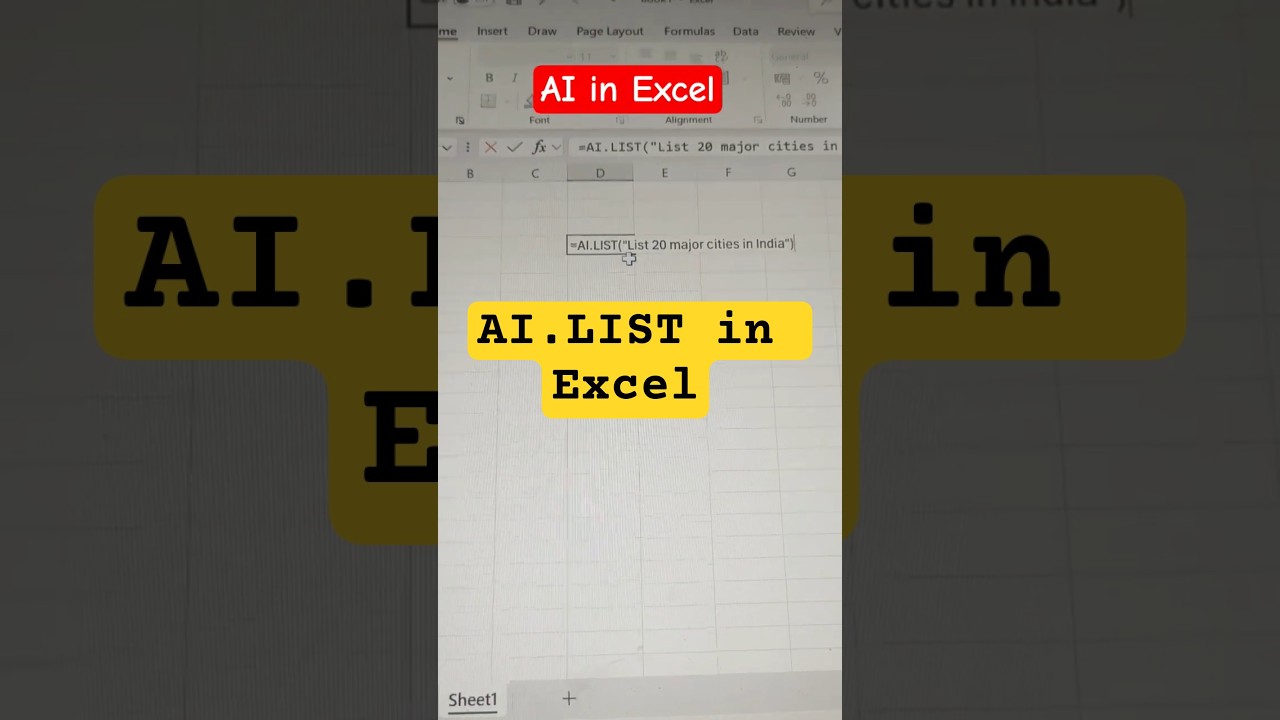 AI in Excel. #AI.LIST#excel #exceltips #exceltricks