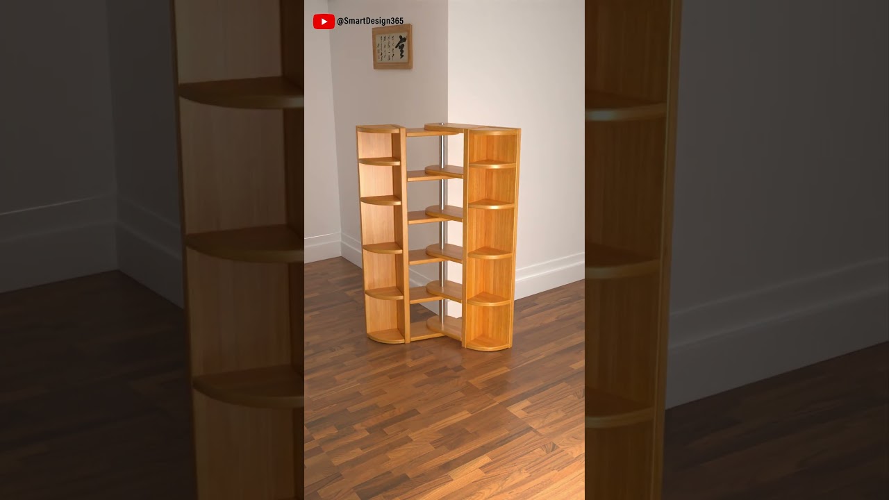 Design of solid wood inverted folding bookshelf #furnituredesign #interiordesign #home#furniture