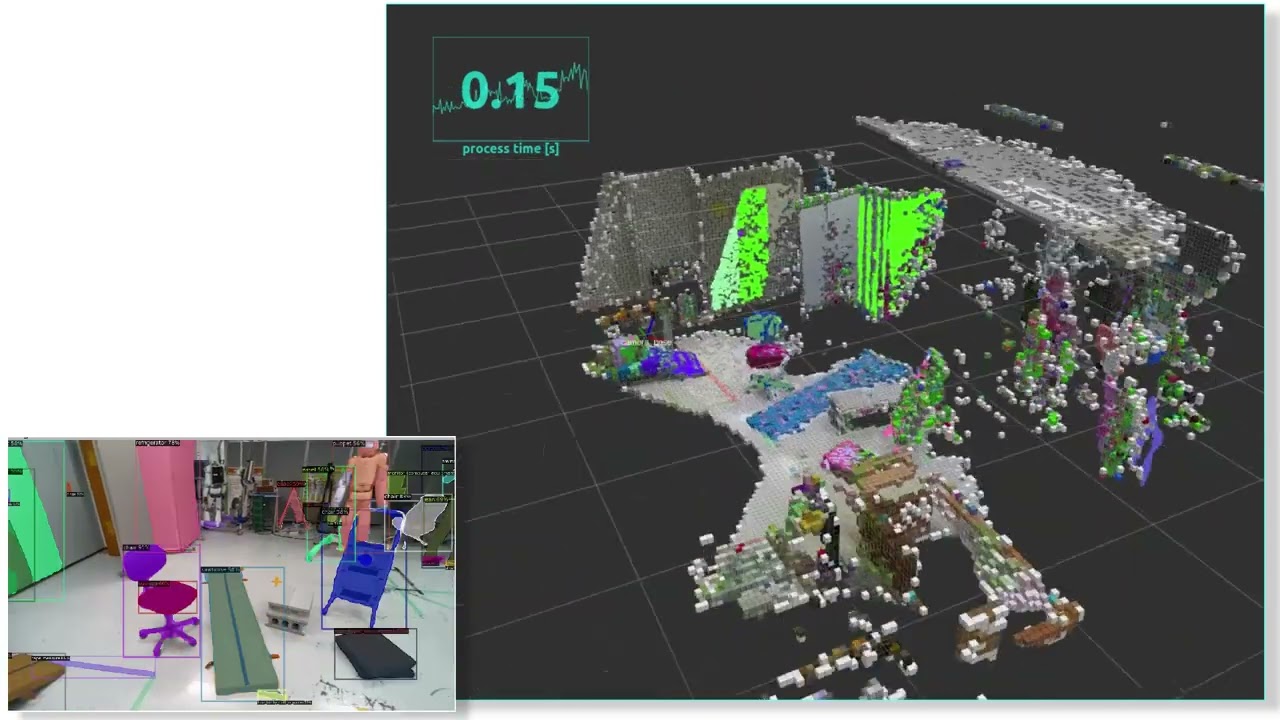 3D mapping of semantic labels (Detic + ExOctomap)