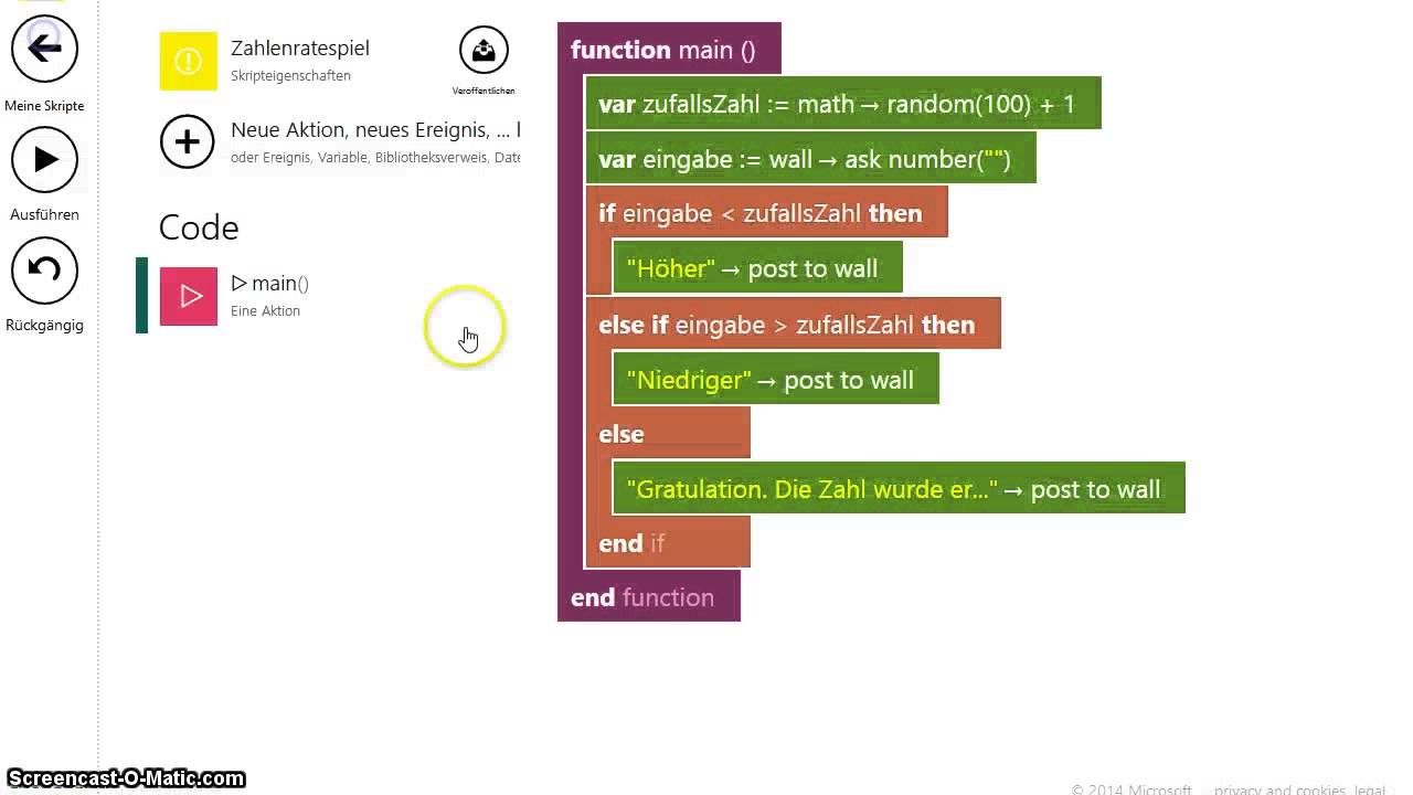 Touch Develop Tutorial: Schleifen