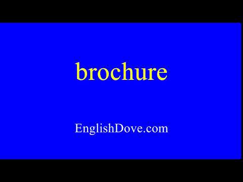 How to pronounce brochure in American English.