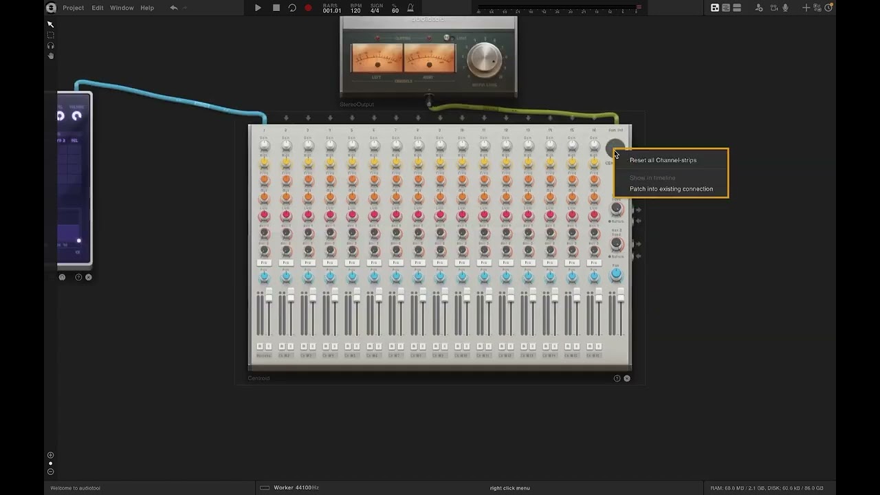 Audiotool | First Steps | Right Click Menu