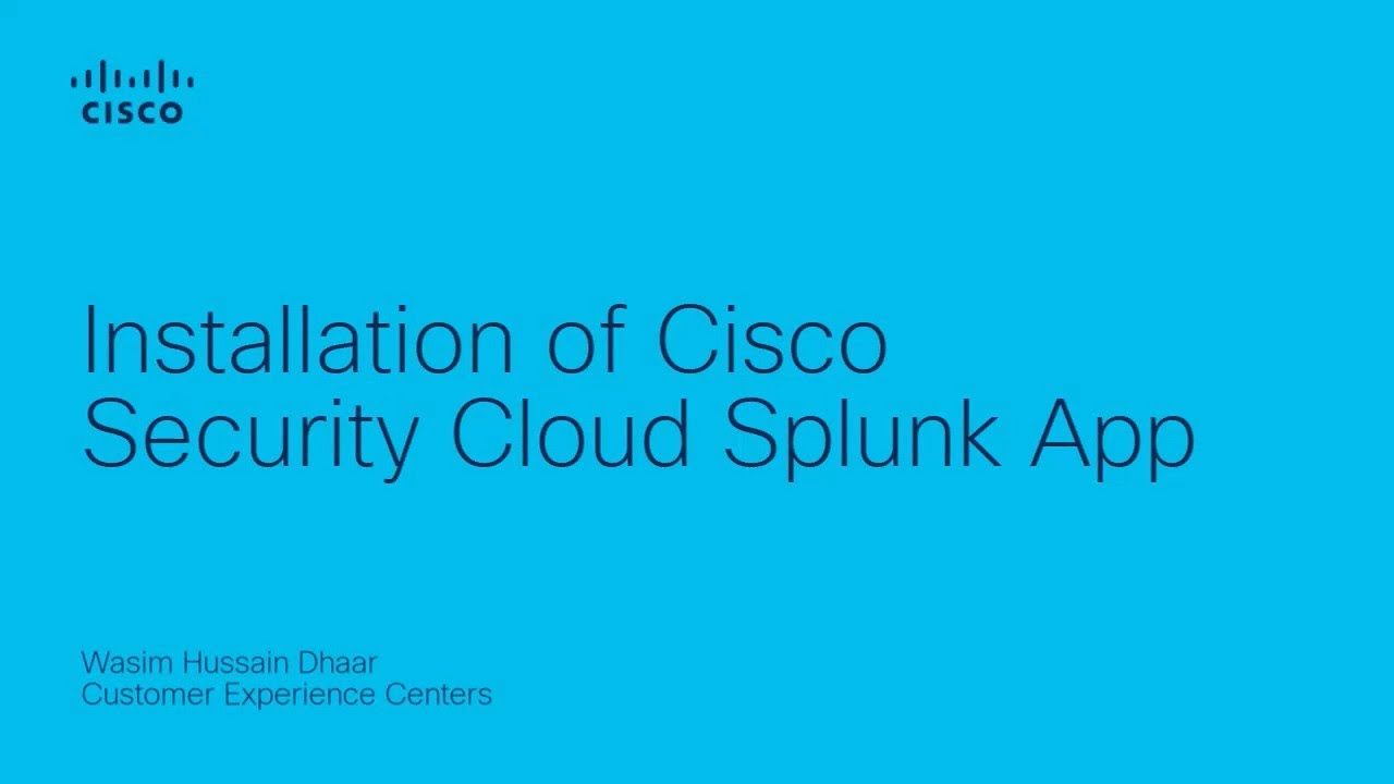 Installation of Cisco Security Cloud Splunk App