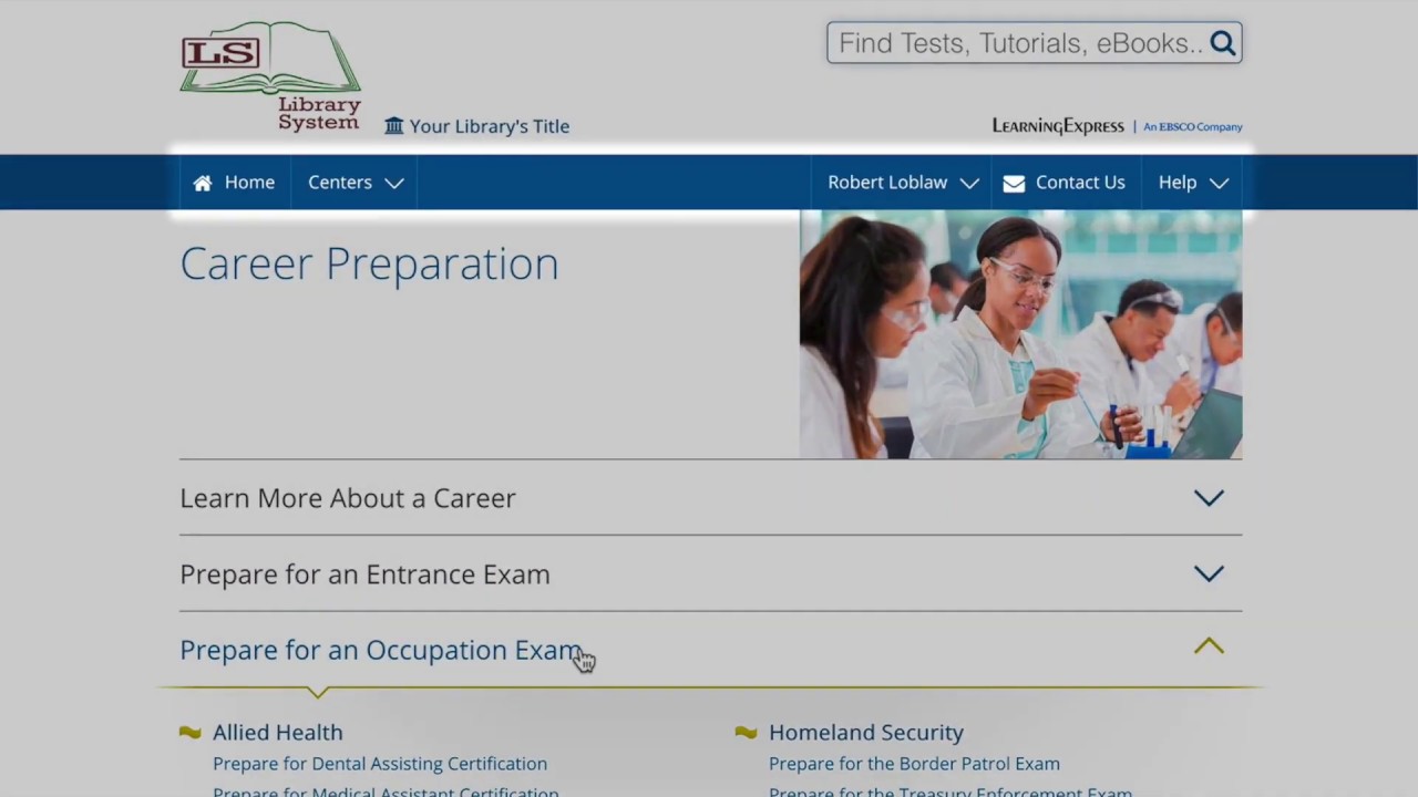 EBSCO LearningExpress Centers – Tutorial