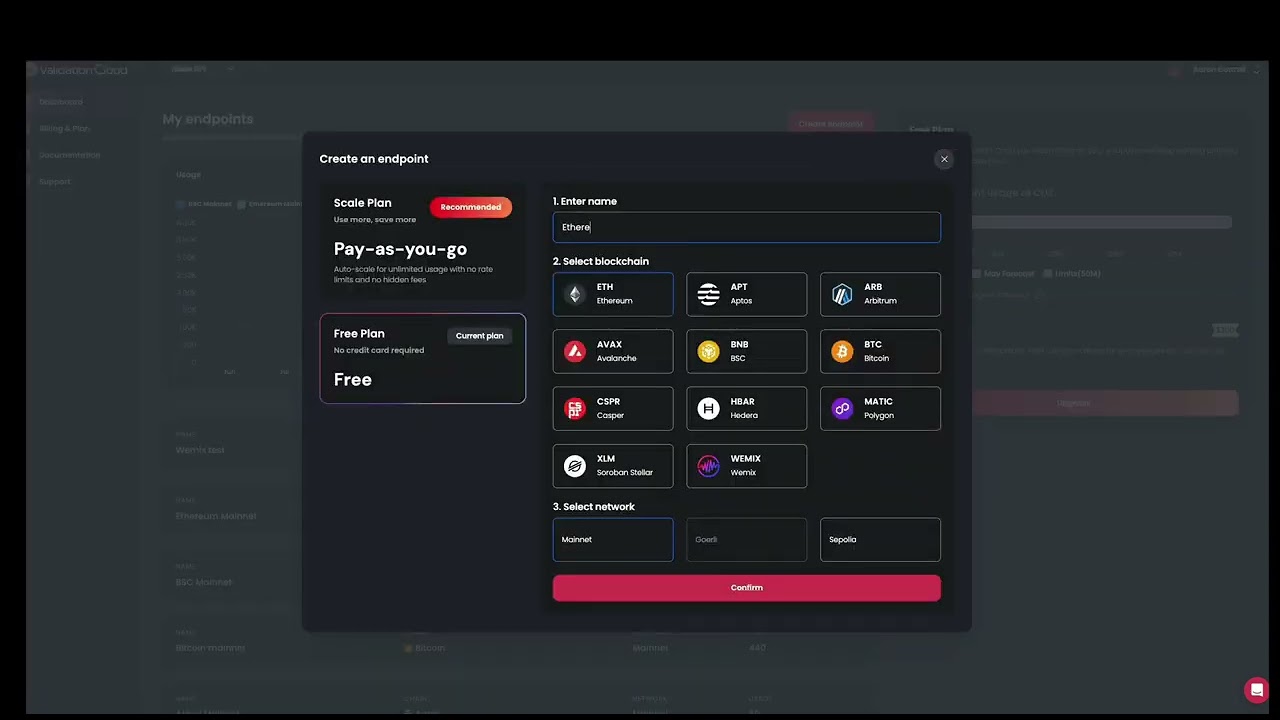 Create an Endpoint | Validation Cloud