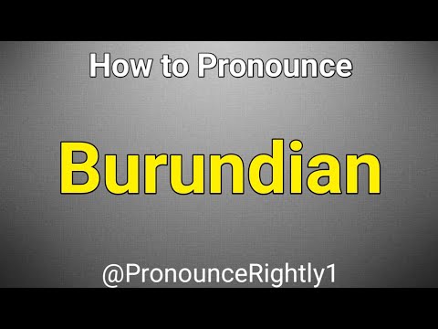 How to Pronounce Burundian
