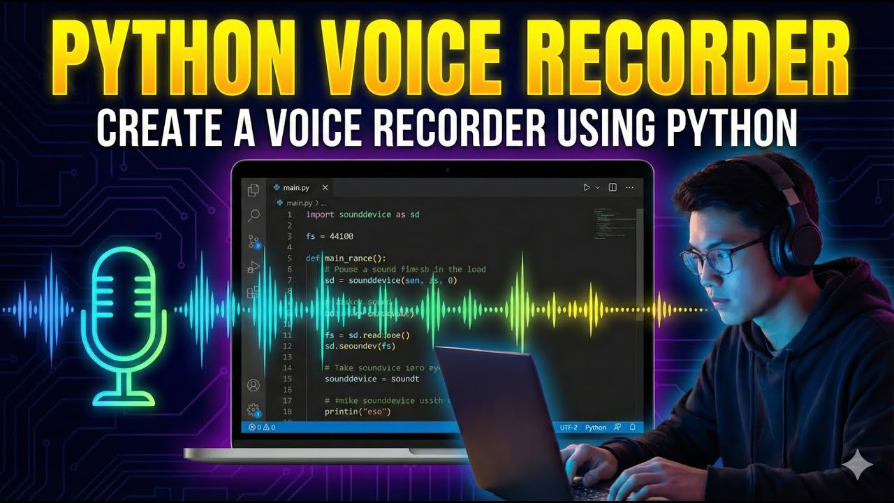 Create a Voice Recorder Using Python | Python Audio Recording Tutorial for Beginners