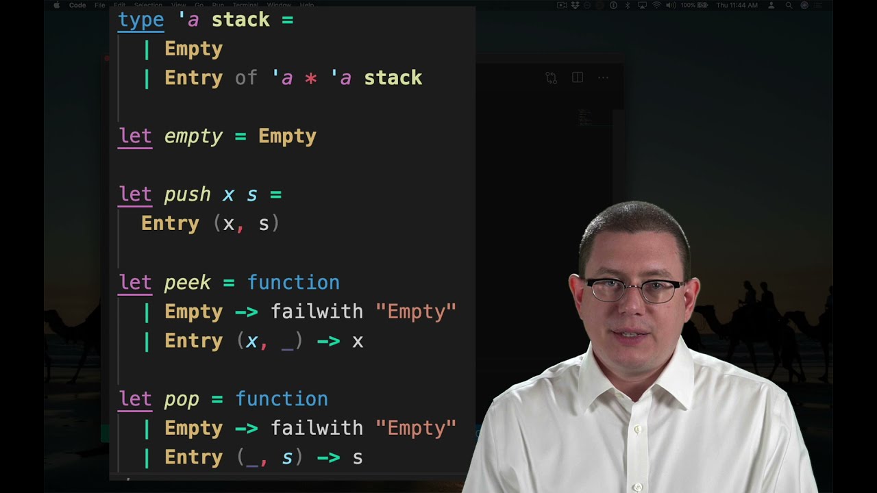 Functional Stacks | OCaml Programming | Chapter 5 Video 3