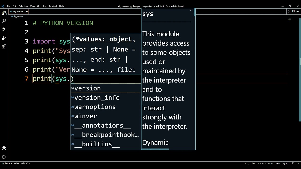 Python program to get the Python version you are using | How to Check the Python Version on Windows