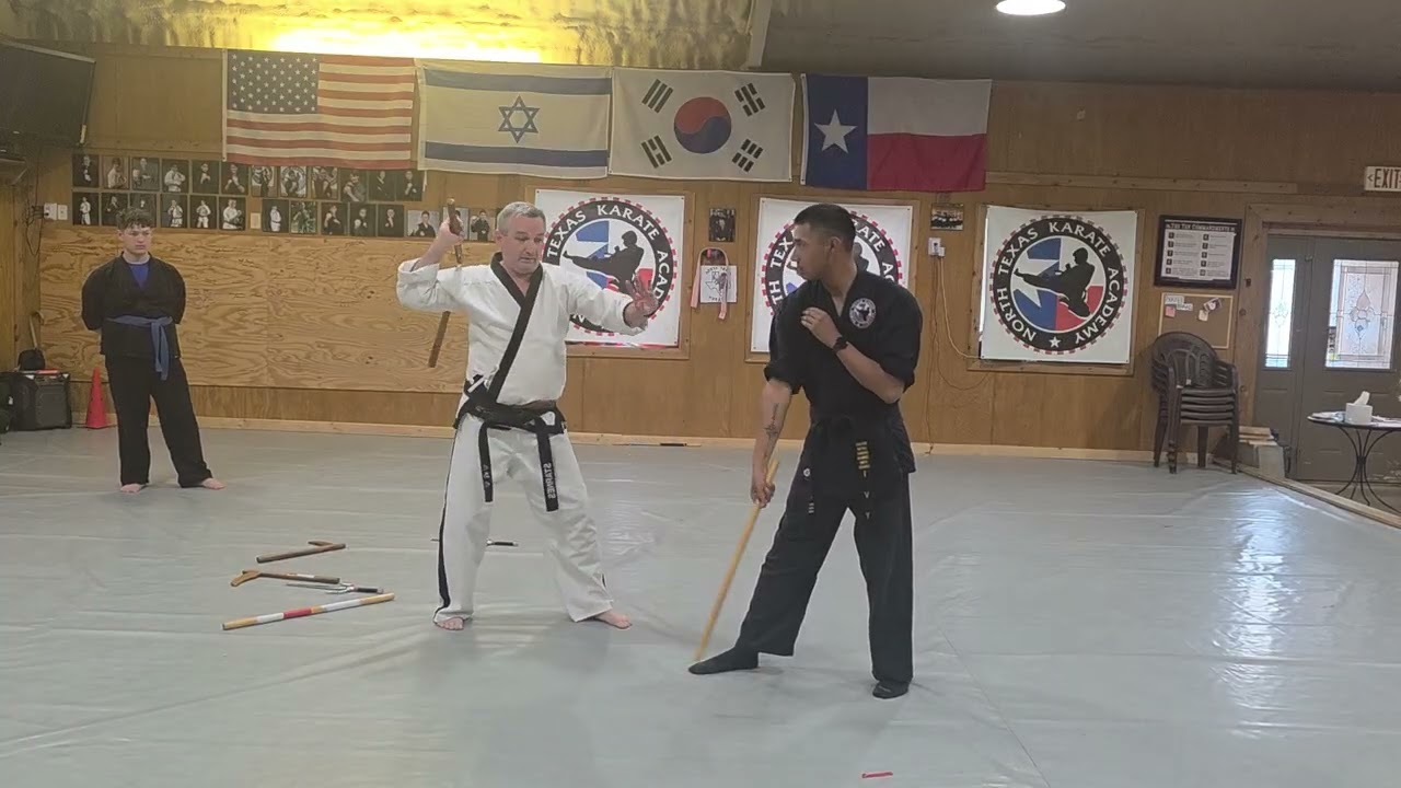 Mr. Starnes stick, kama, Sai, Tonfa,  Nunchaku defense drills