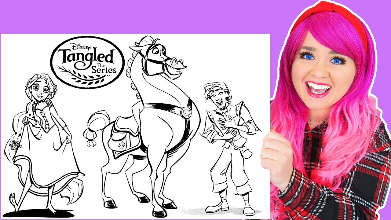 Coloring Tangled The Series Rapunzel, Eugene & Maximus Coloring Pages | Prismacolor Markers
