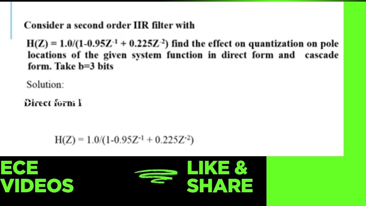 Coefficient quantization error in digital signal processing
