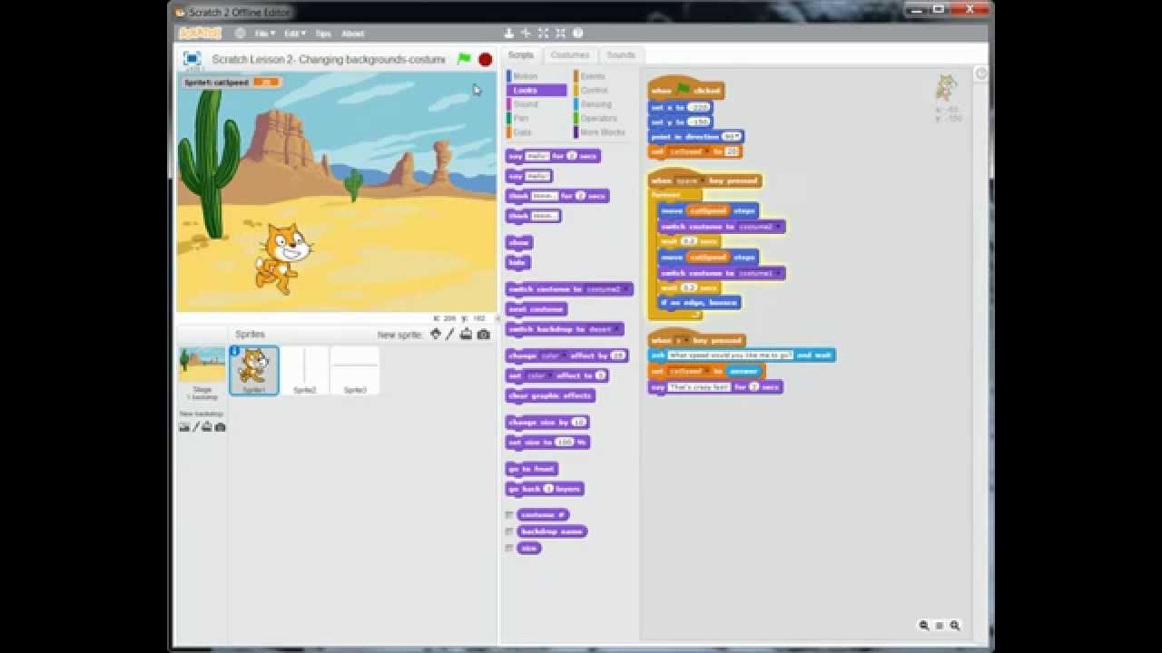Scratch Lesson 3 - Variables and Interactive Programs