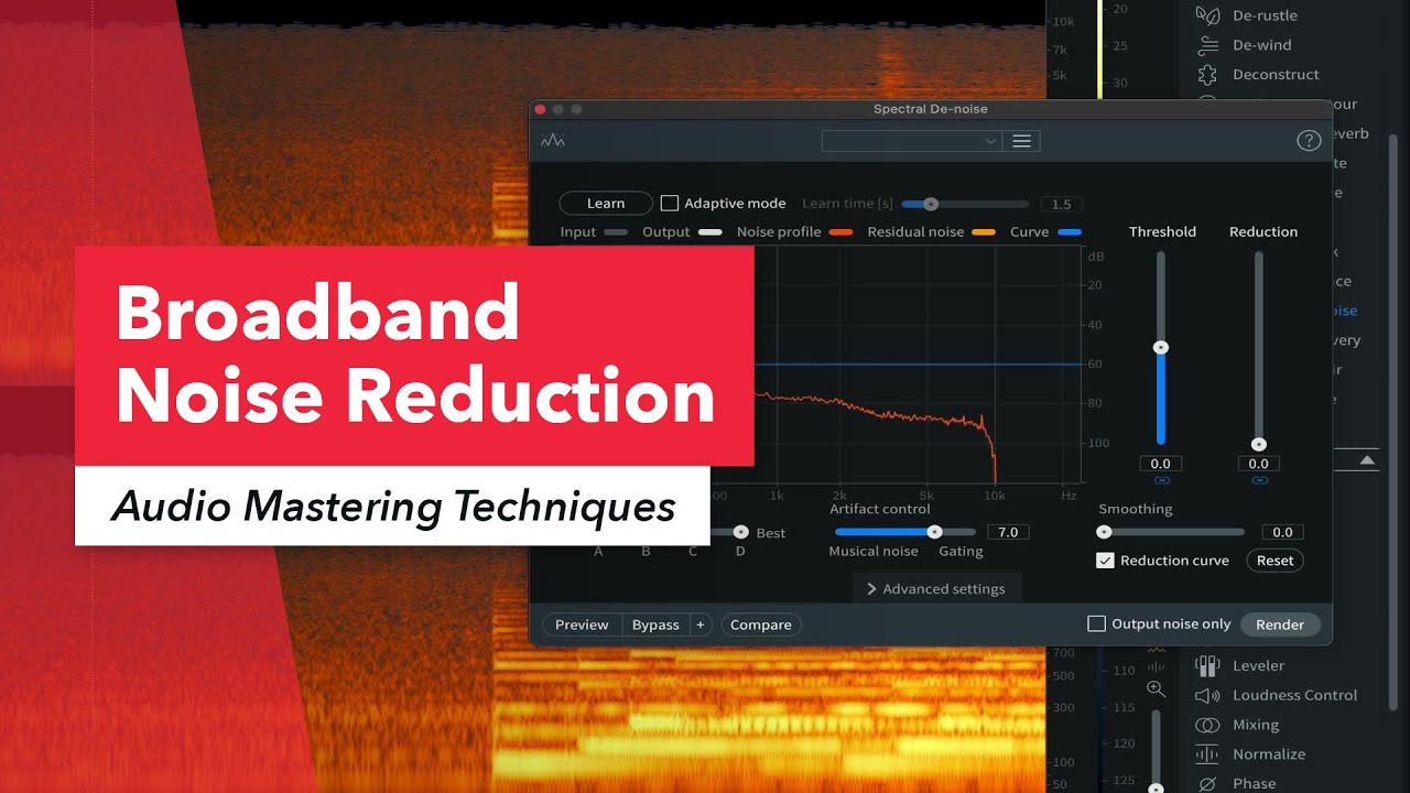 Audio Mastering: Broadband Noise Reduction | Remove Stationary Noise | iZotope RX | Music Production