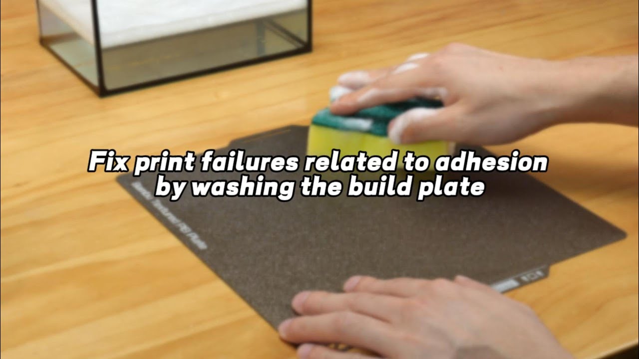 Fix print failures related to adhesion by washing the build plate