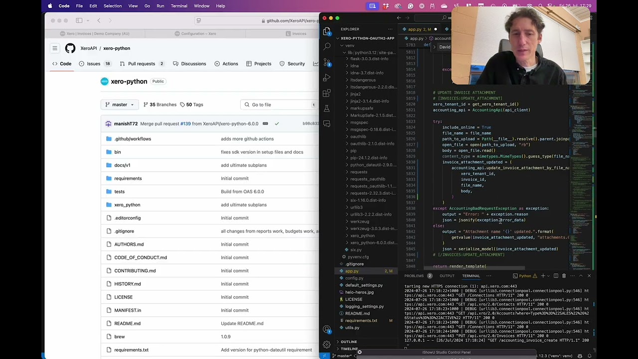 Xero API - Python - Flask App - MacOS X