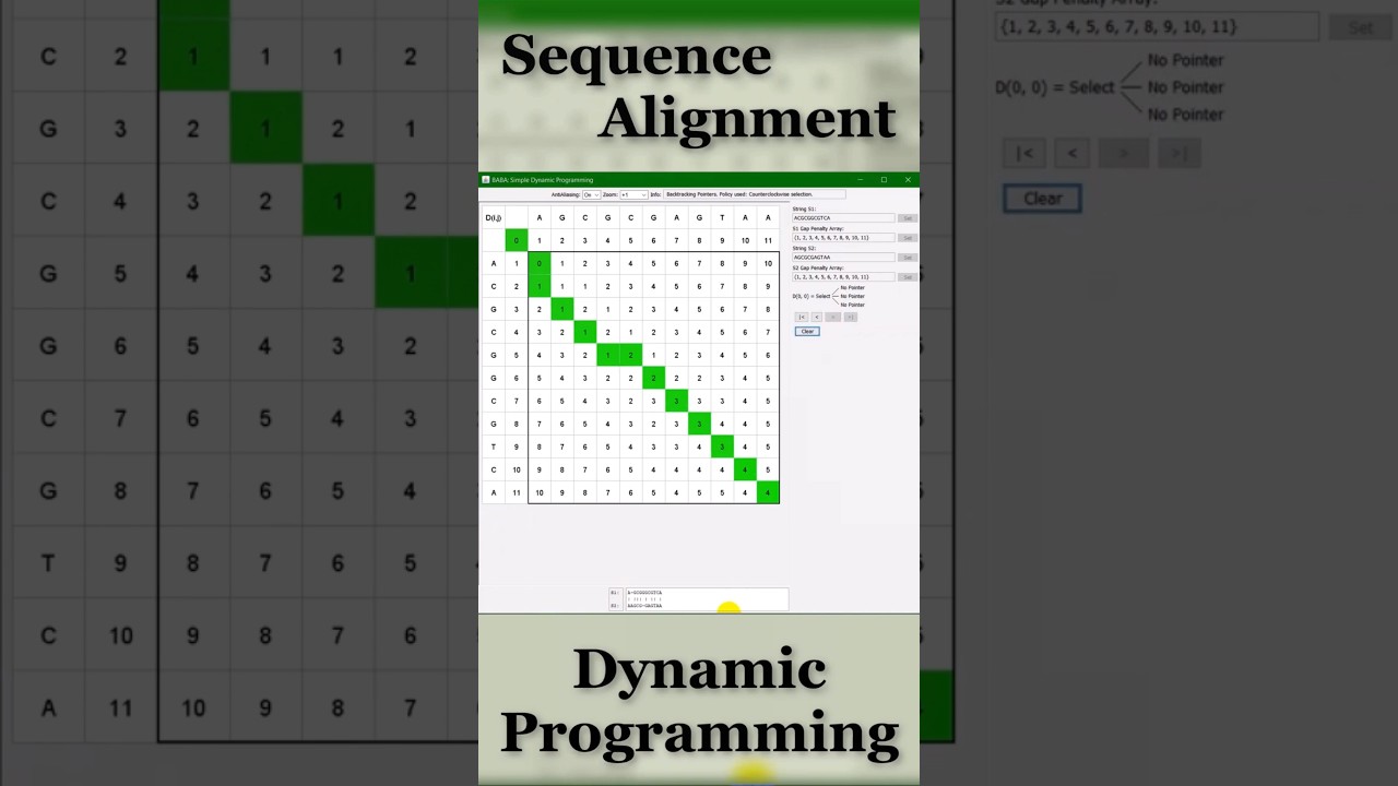 Sequence Alignment - Simple Dynamic Programming | Short Digest #bioinformatics #computationalbiology