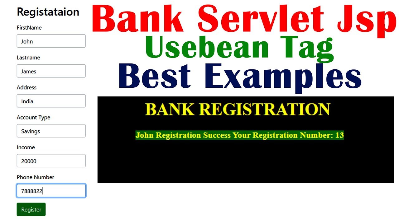 Registation form in Servlet Jsp