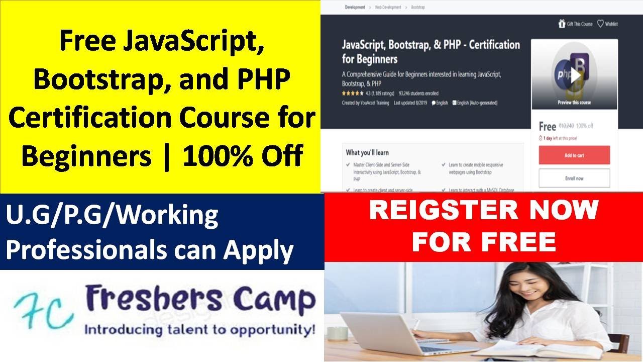 Free JavaScript, Bootstrap, and PHP | Certification Course for Beginners | 100% Off