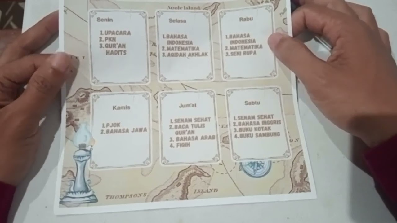 Contoh jadwal pelajaran kelas 1 SD/MI