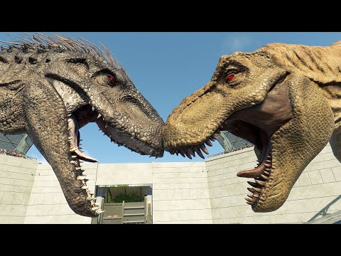ALL LARGE CARNIVORES DINOSAURS BATTLE ROYALE IN CALIFORNIA - Jurassic World Evolution 2