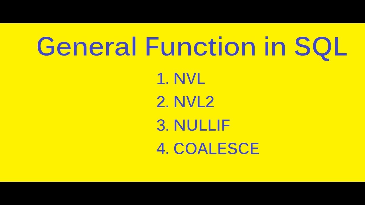 General Function in SQL| NULLIF function in SQL | SQL built-in Function