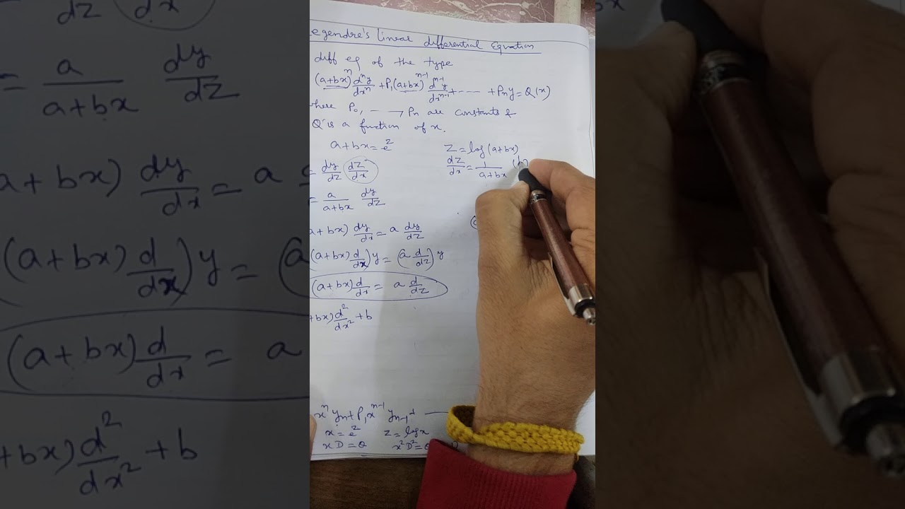 Legendre's Linear Differential Equation (Introduction)Part1