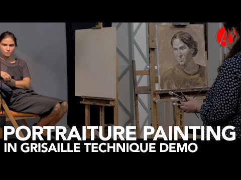 Portraiture painting in grisaille technique demo (FCAA)