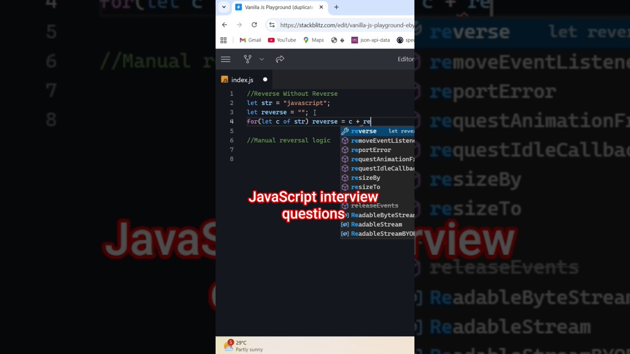 JavaScript interview questions #javascript #programming #developer #shorts