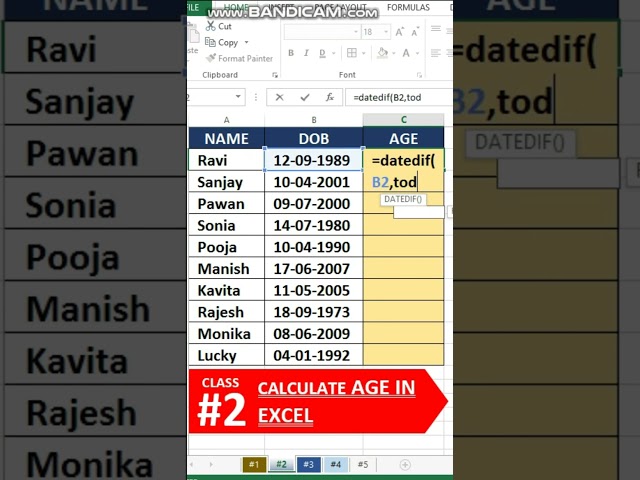 How to Calculate Age Using DATEDIF Function in Excel | Galaxy.ai
