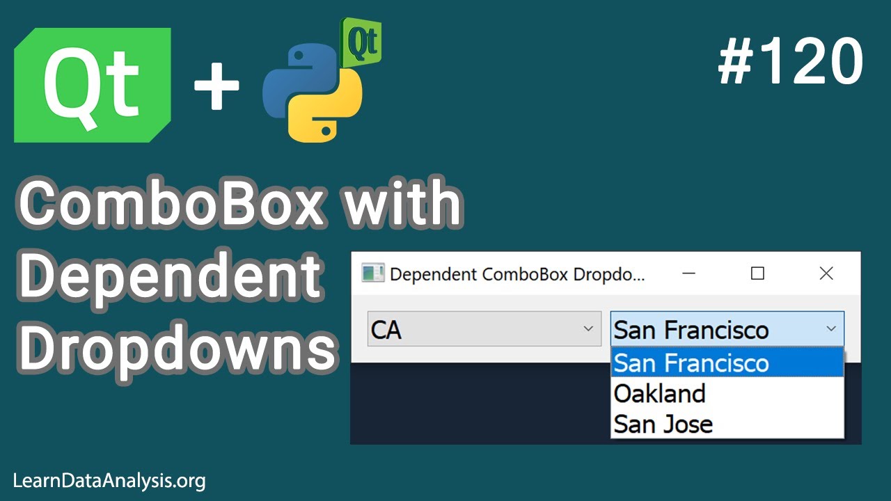 Create a Dependent Combo Box | PyQt5 Tutorial