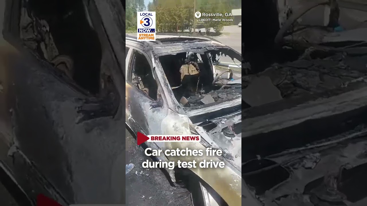 CAR CATCHES FIRE DURING TEST DRIVE