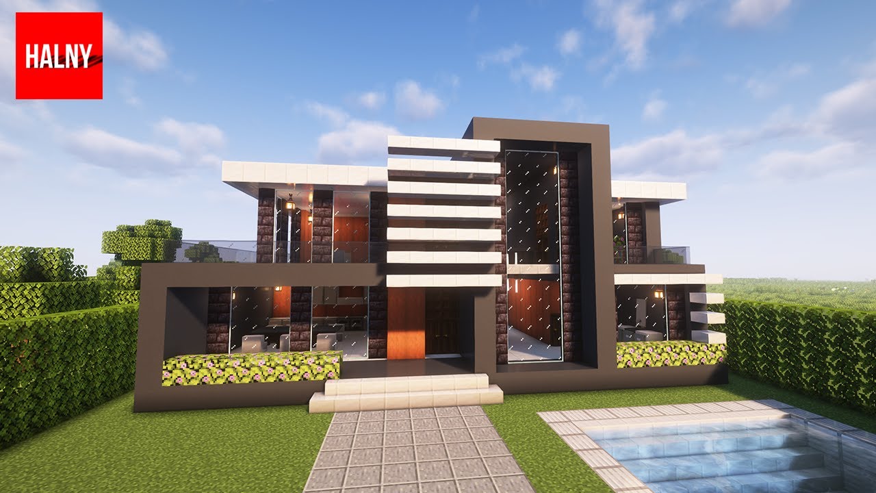 Realistic modern house in minecraft tutorial - Minecraft Builders