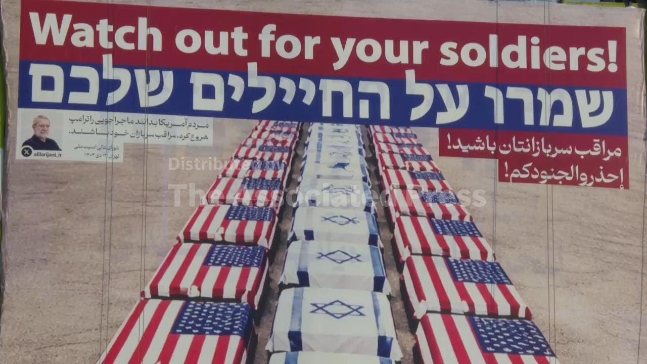 Banners in Tehran threaten US and Israel following Trump warning
