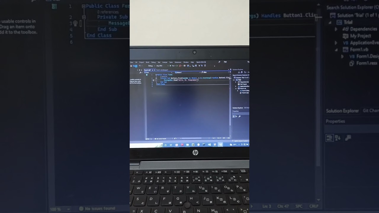 Running Program in vb 2022
