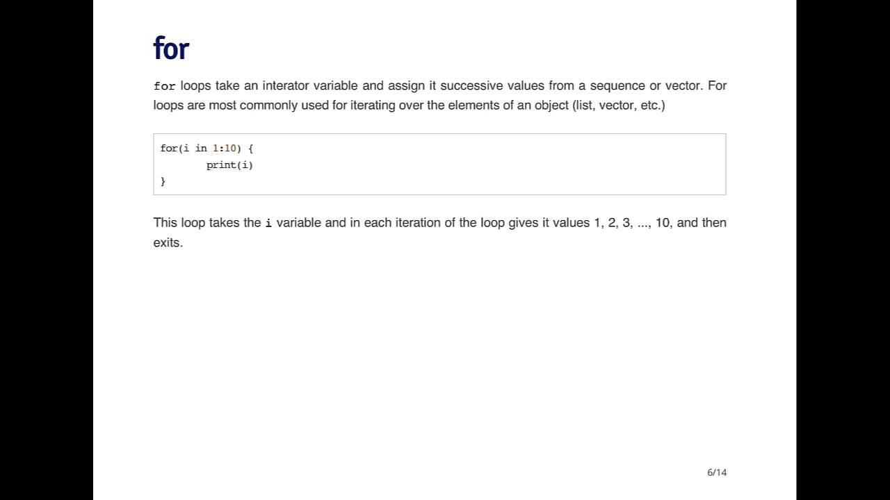 Control Structures in R (part 1)