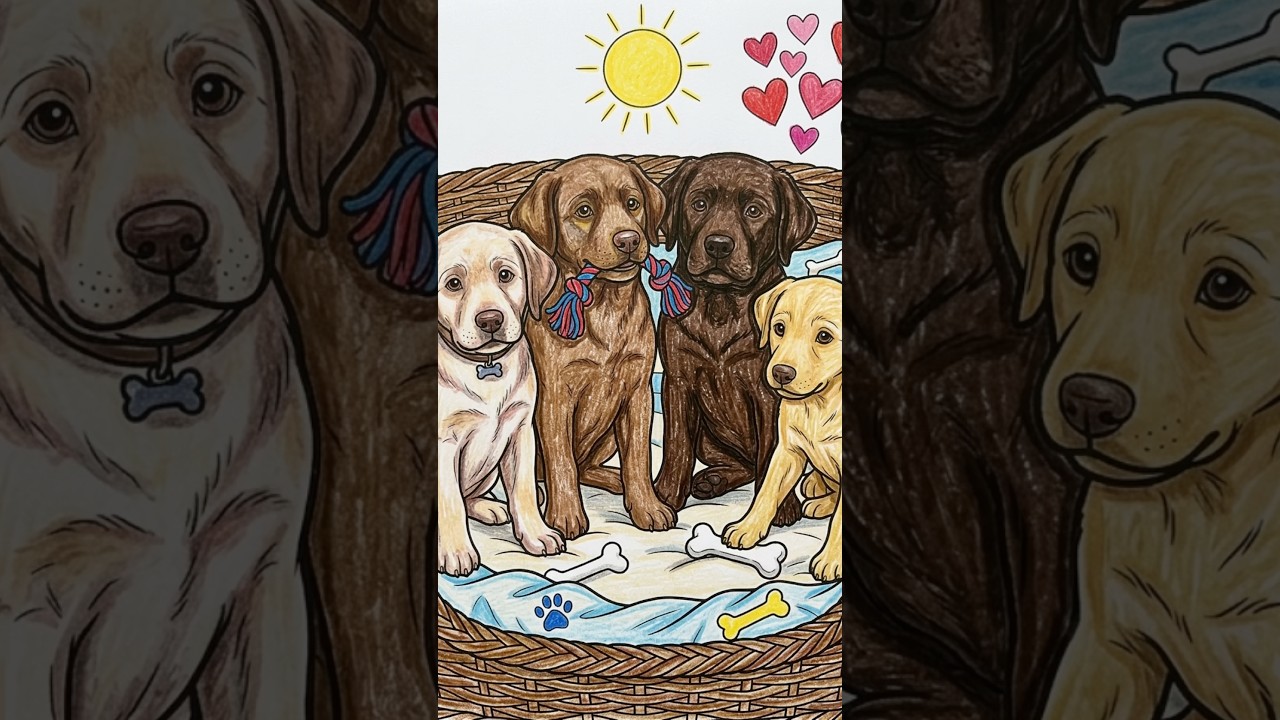 Labrador Coloring Pages – Labrador Life Collection #coloringpages #coloringadventure