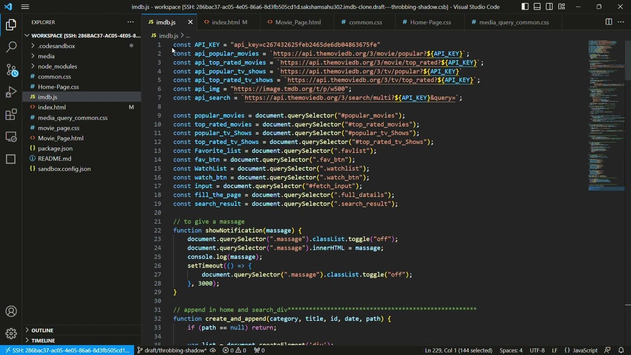 IMDB Clone Project Code Explained ( Hosted link in description )