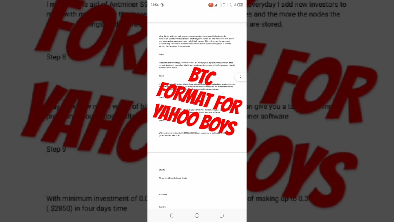 BTC FORMAT FOR YAHOO BOYS #cashout #yahooplus #android #iphone  #withdrawmoney
