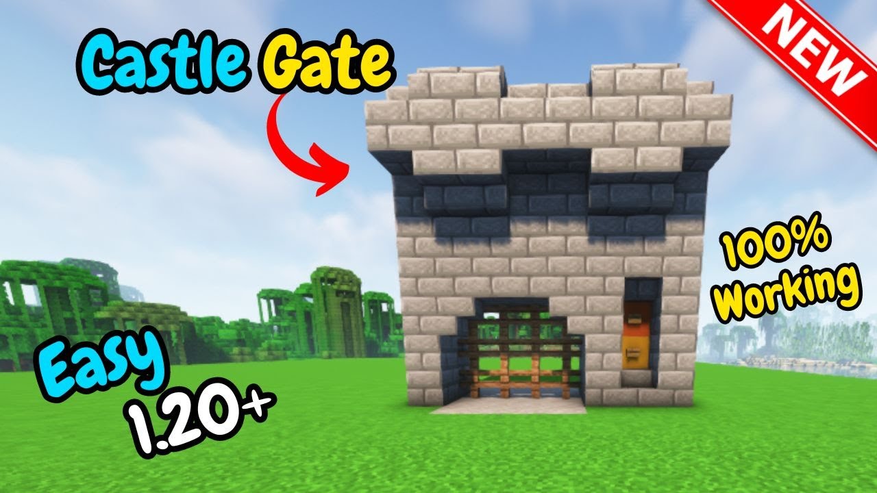 Minecraft Tutorial: How to Build a Working Castle Gate Minecraft ...