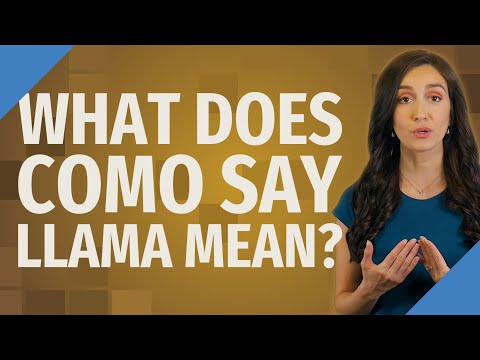 What does como say llama mean?