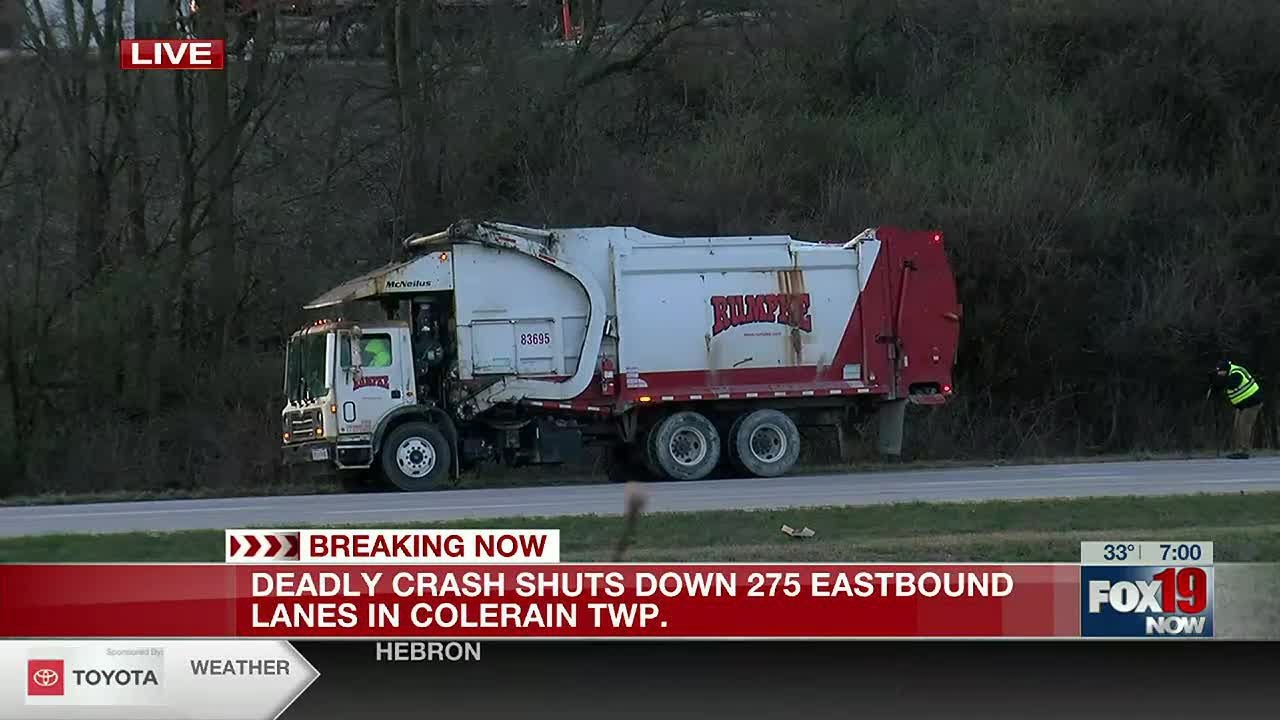 Deadly crash shuts down I-275 eastbound lanes in Colerain Township